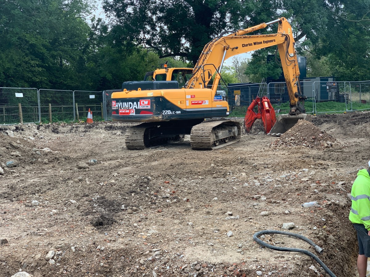 Substructure- Preparing to Pour Capping Beam for Basement Construction ...